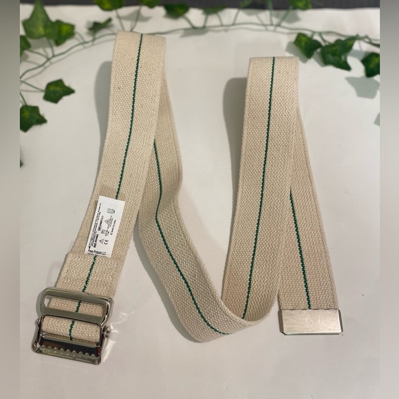 Accessories | Posey Cotton Gait Belt Metal Buckle White With Green ...